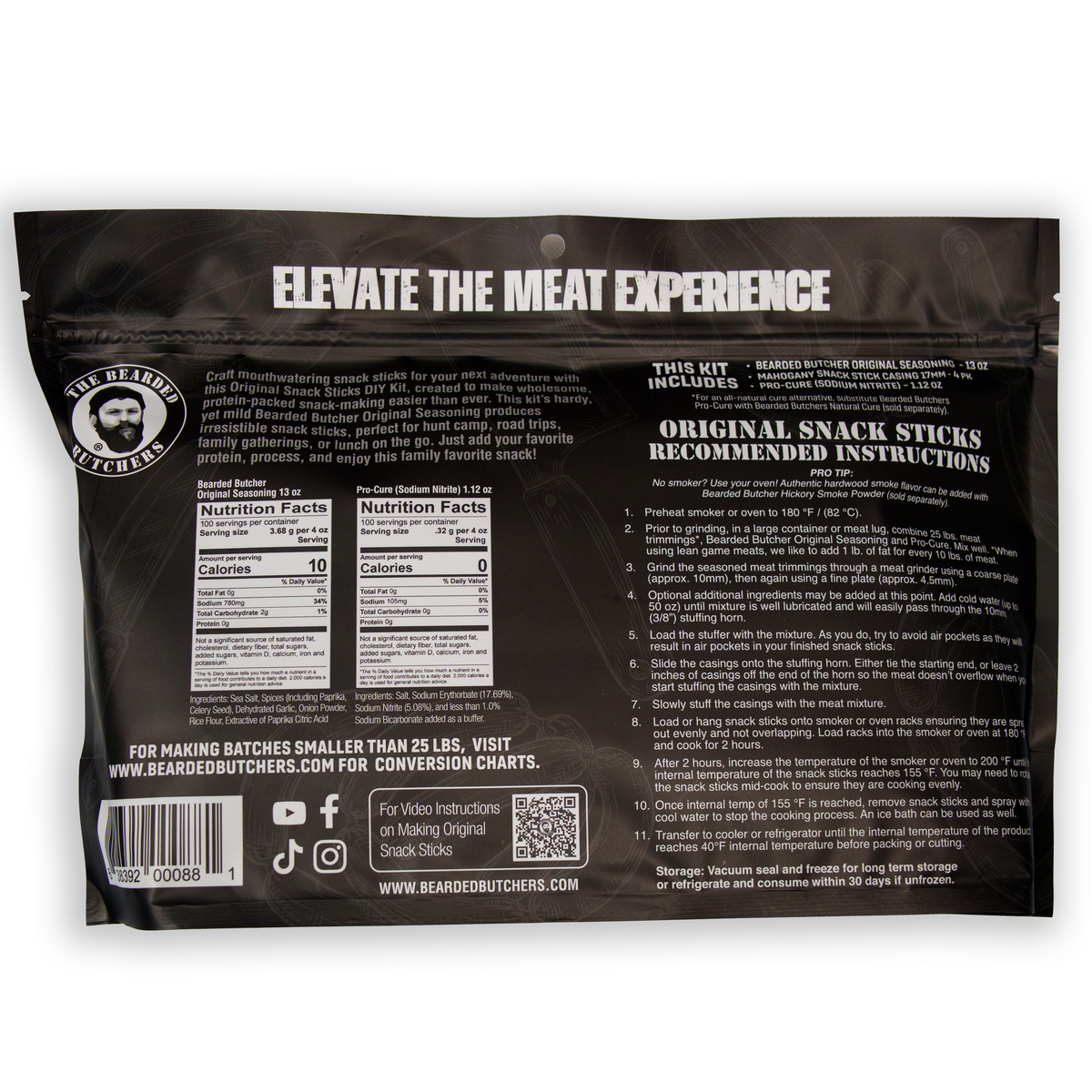 Case of 6 - Original Flavor Snack Sticks DIY Kits – Bearded Butchers ...